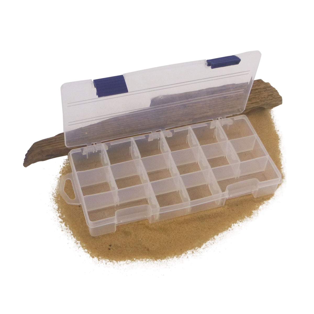 Rig Ezy 16 Compartment Tackle Box. 230mmL x 110mmW x 45mmD. — Outbackers